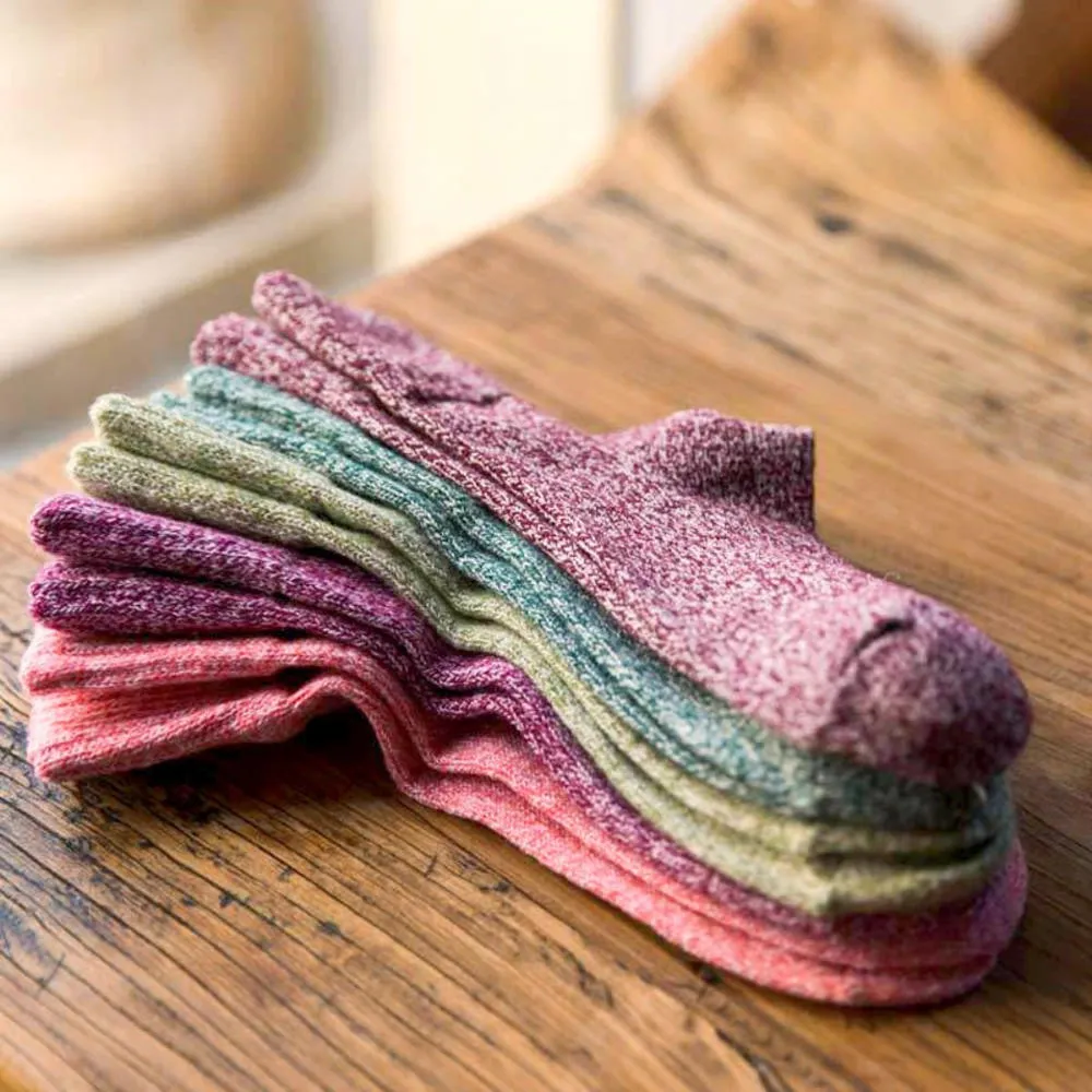 10pcs=5pairs Novelty Color Autumn Bed Socks Warm Thermal Home Wool ...