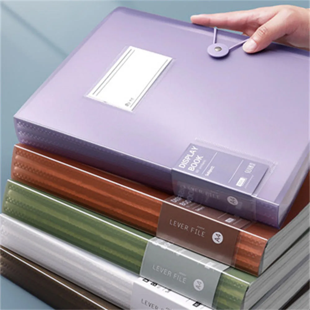 A4 File Folder Display Book Transparent Insert Paper Document Organizer ...