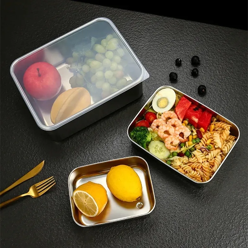 Stainless Steel Fresh-keeping Box With Lid Fresh Food Sealing Container ...