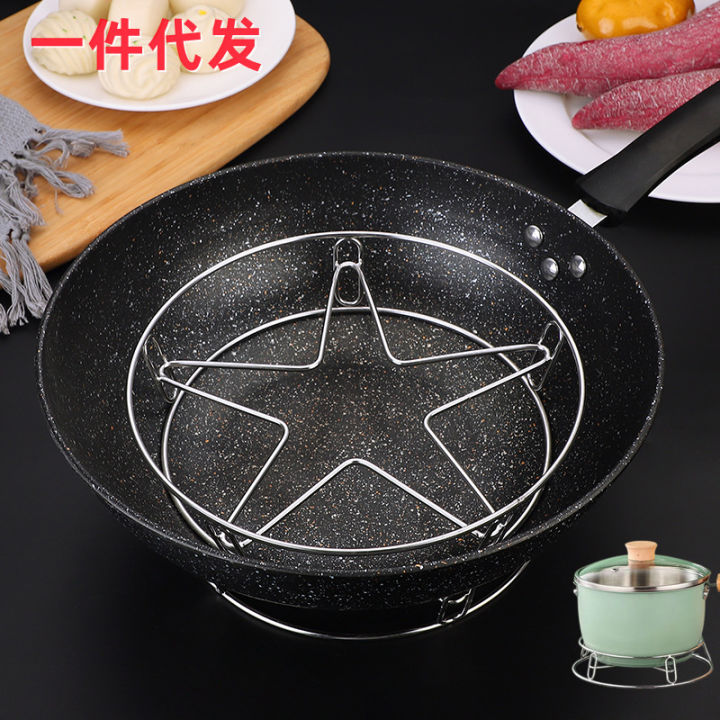 304 stainless steel pentagonal star insulated solid frying pan ...