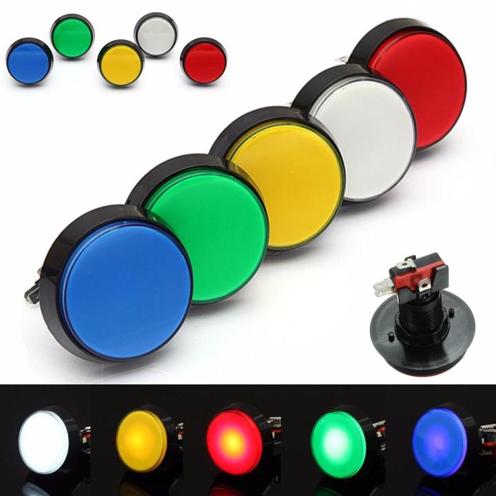 2.5'' LED Light Big Round Arcade Video Game Player Push Button Switch ...