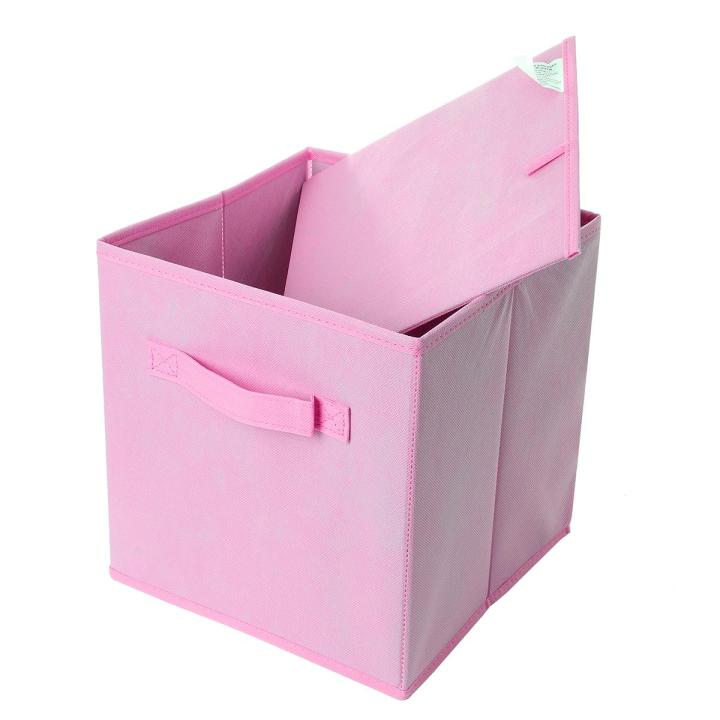 2-6PK Foldable Square Chic Fabric Storage Bin Collapsible Box Clothes ...