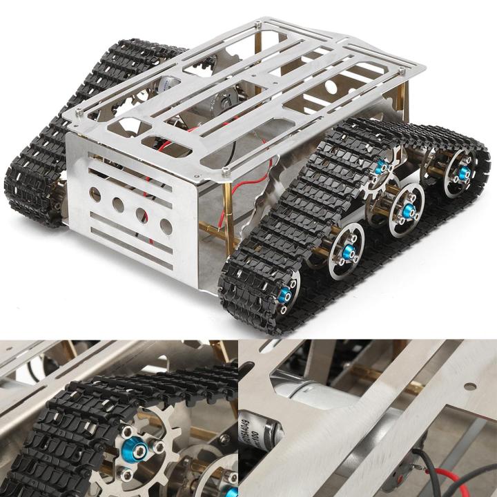 Robot Chassis Track Tank Chassis Wali w/ Motor Stainless Steel Vehicle ...