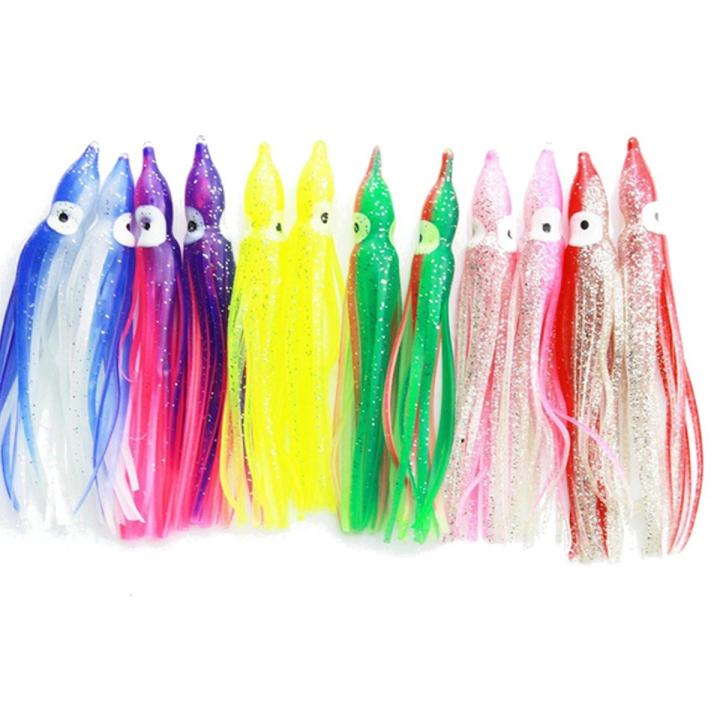 10-50pcs Soft New Plastic Fishing Lures Octopus Trolling Squid Skirt ...