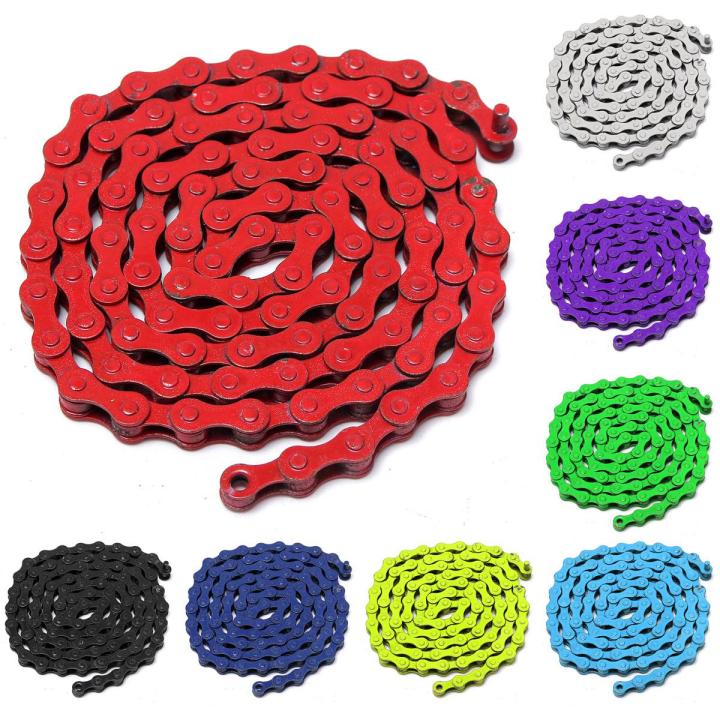 96 Links Bicycle Bike Chain Single Speed 1/2''x1/8'' Colours MTB BMX ...