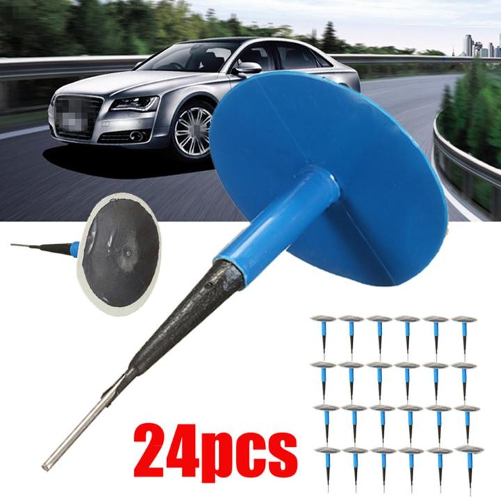 24Pcs Universal Natural chic Rubber Tyre Puncture Repair Wired 9mm Plug ...