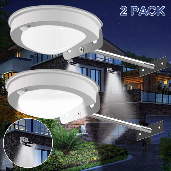 28 LED Solar Lights Outdoor with Mounting Pole 2 Modes Solar Gutter ...