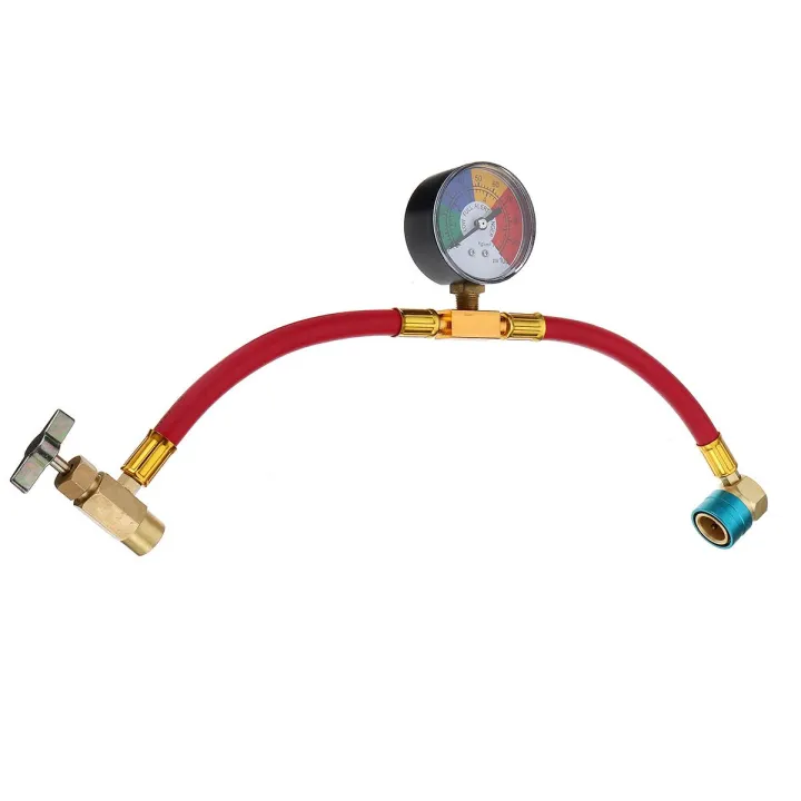 R-1234yf Recharge Refrigerant Cans Kit A/C Service Motors Hose with ...