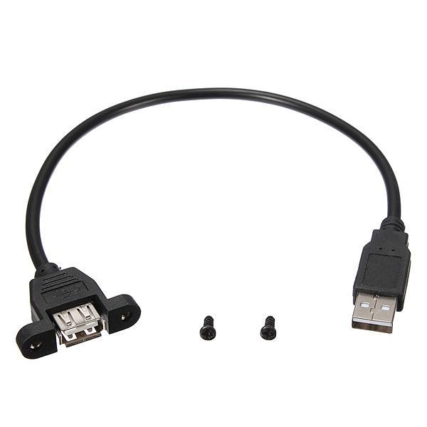 30cm Tools Durable DIY USB 2.0 A Male to A Female Socket Panel Mount ...