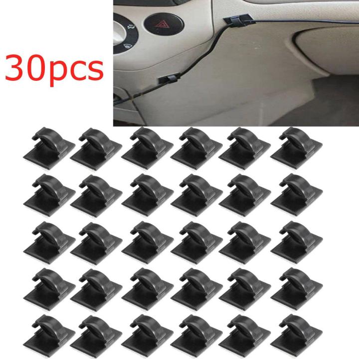 30pcs Mini Car Wire Tie Rectangle Cord Cable Holder Mount Clip Clamp ...