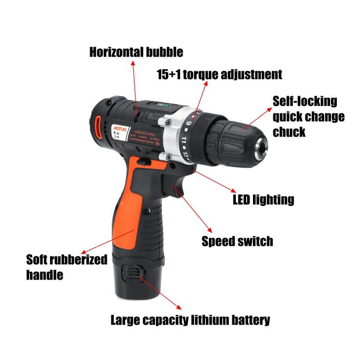 12V Cordless HOT SELL New Electric Screwdriver Drill Driver 2 Li-ion ...