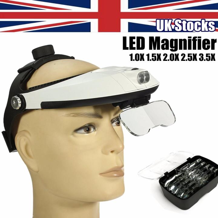 1.0X 1.5X New 2.0X Tools DIY 2.5X 3.5X Handfree 2LED Headband ...