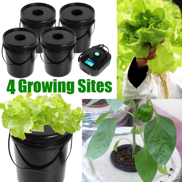 Deep Water Culture System DWC Hydroponic PowerGrow 4 Bucket Kit - 6 ...