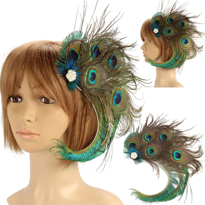 Retro Artificial Feather 1920s Flapper Headpiece Great Gatsby Head Hair ...