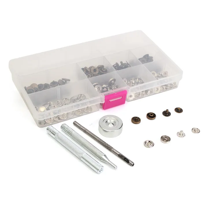 50 Set New Heavy Duty Snap Fastener Buttons Press Stud Cloth Sewing ...