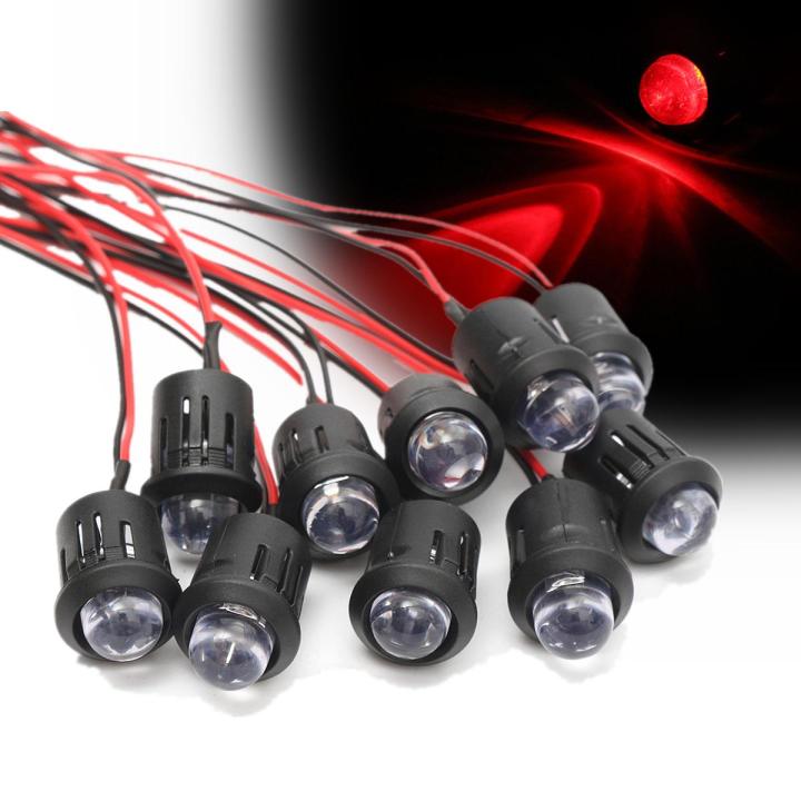 10Pcs 12V New 10mm Pre-Wired Constant LED Light Water Clear Bulb With ...