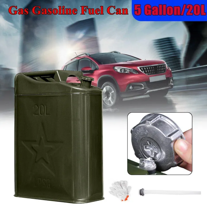 5 Gallon 20L Metal Car Motorcycle Petrol Gas Gasoline Can Tank with ...