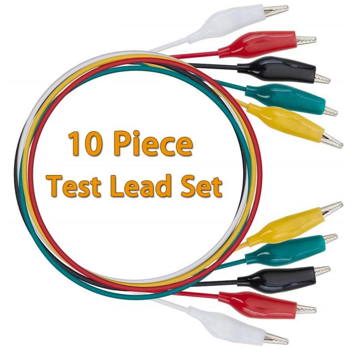 10Pcs Multimeter Test chic Lead Set Kit With Alligator Clip 52cm 22AWG ...