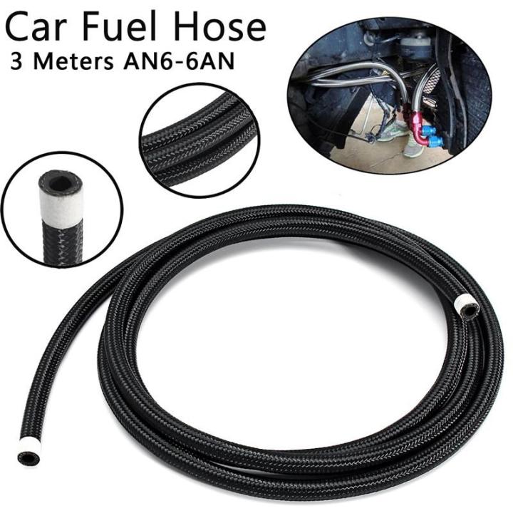 AN8-8AN AN6 New -6AN 10Ft Nylon Stainless Steel Braided Oil Fuel Gas ...