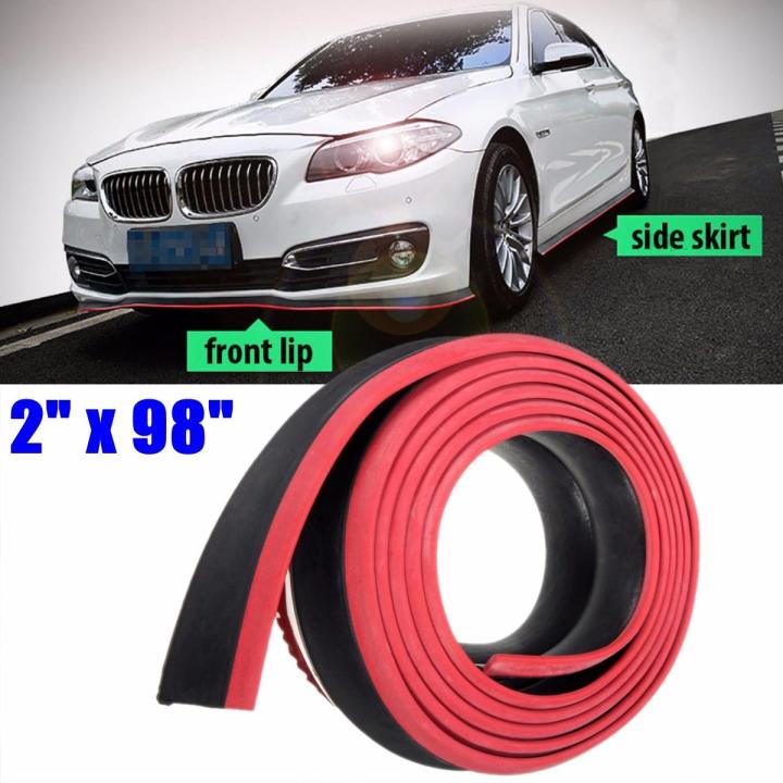 Universal 98'' Car Lip Skirt Protector Front Bumper Spoiler Side Rubber ...