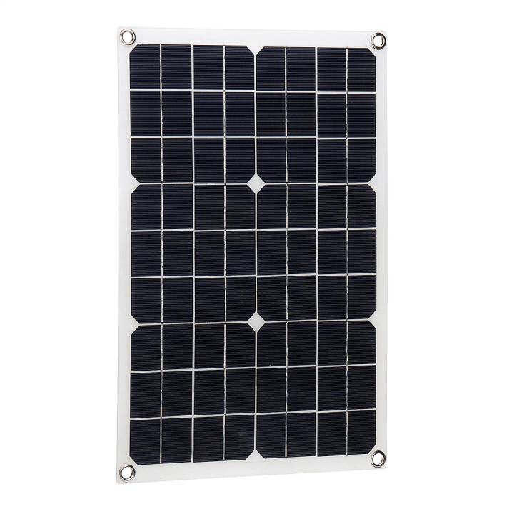 20W Solar Panel 18V 5V Output 5.5x2.1mm Tools DIY Charging Plug ...