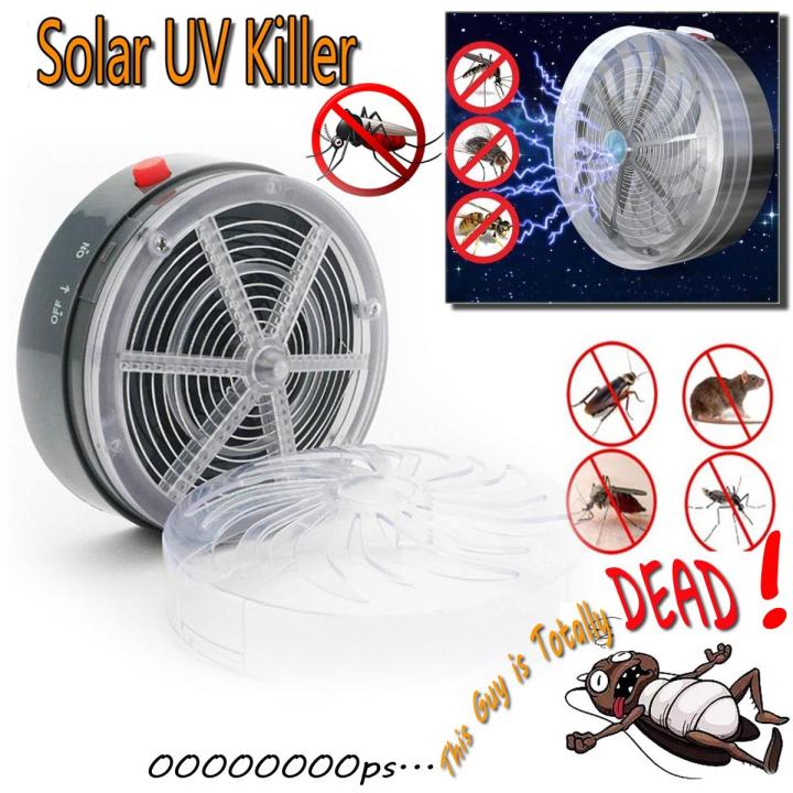 Solar Powered UV Lamp UV Light Fly Insect Bug Mosquito Kill Zapper ...