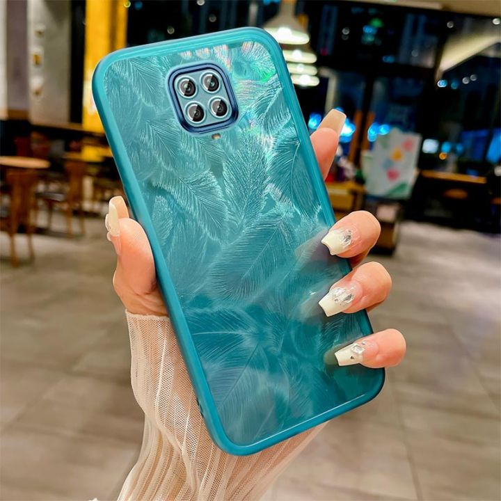 lthmy for Xiaomi Redmi Note 9S TPU Feather Pattern Shockproof Phone ...