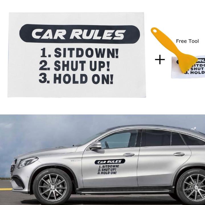 Car Rules Truck Vinyl Sticker Funny Window Bumper Graphic Racing Decal ...