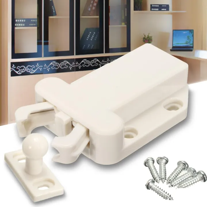 Plastic Push To Open Cupboard Drawer Cabinet Clip Spring Door Catch ...