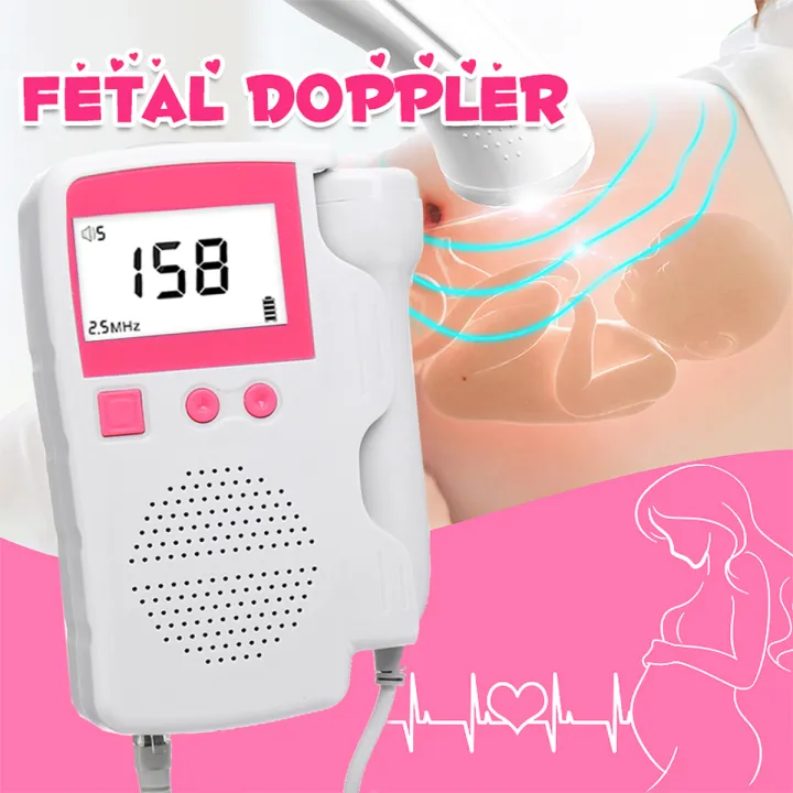 Heart Rate Monitor Pocket Fetal Doppler Ultrasound Baby Monitor ...