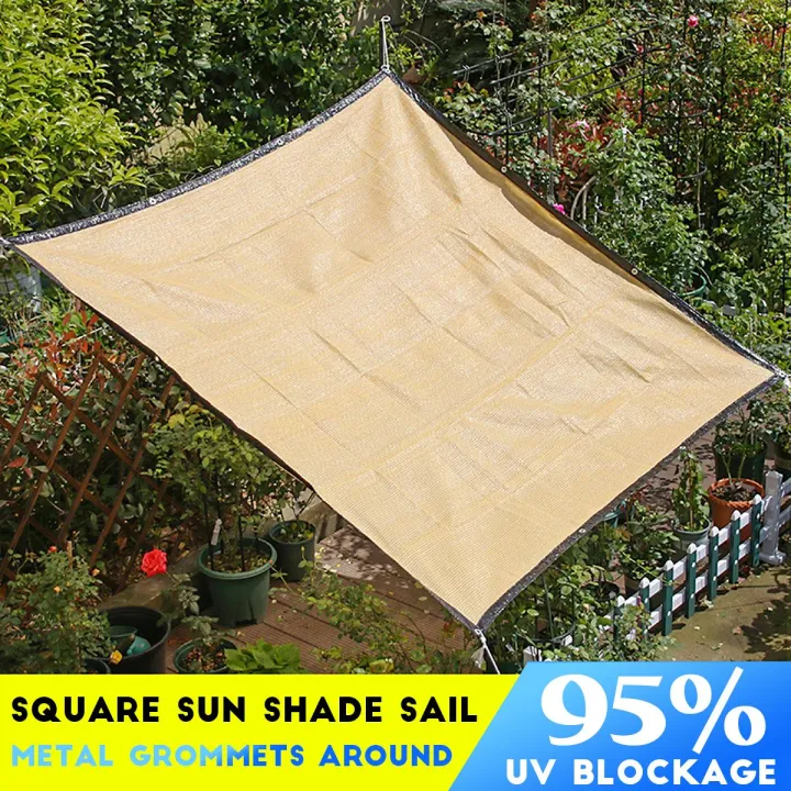 2*2M Shade New Fabric Sun Shade Cloth Taped Edge with Grommets Sun ...