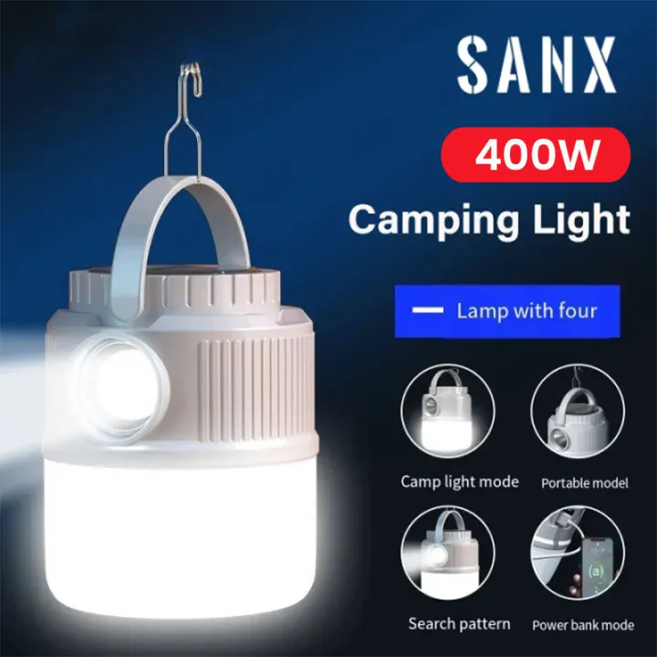 SANX 400W Portable Solar Camping Lights Rechargeable Led Light Camping ...