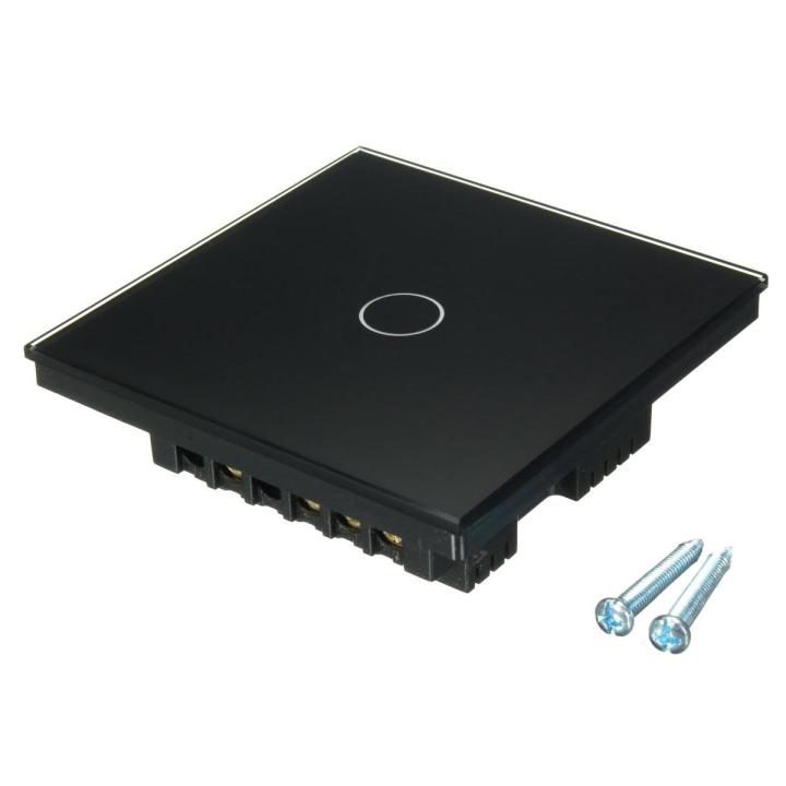 AC100-250V 2 Durable Way Computers 1 Gang Tempered Glass Hand Touch ...