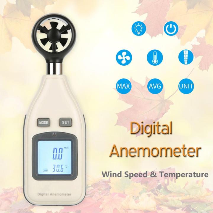 Digital LCD Anemometer Air Wind Speed Gauge Temperature Test Meter ...