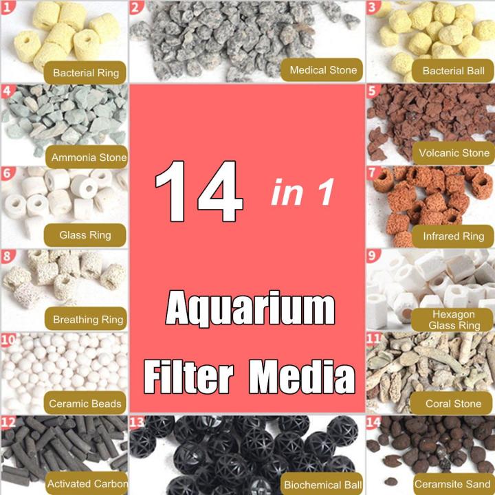 14 in 1 Aquarium Fish Tank Pond Biological Rings Bio Ball Filter Media ...