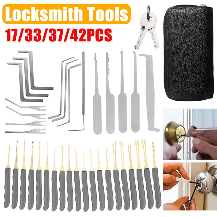 【17/33/37/42pcs】(Strong Jump Durable Head) Lock Picking Set Unlocking ...