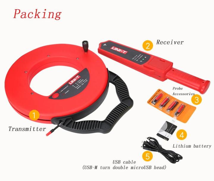 UNI-T UT661A 20M Tools DIY Wall Pipe Blockage Detector Wall Scanner ...