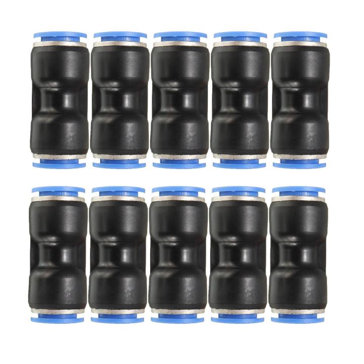 10Pcs 4-12mm Best Straight Push in Tools DIY Air Pneumatic Tube Fitting ...