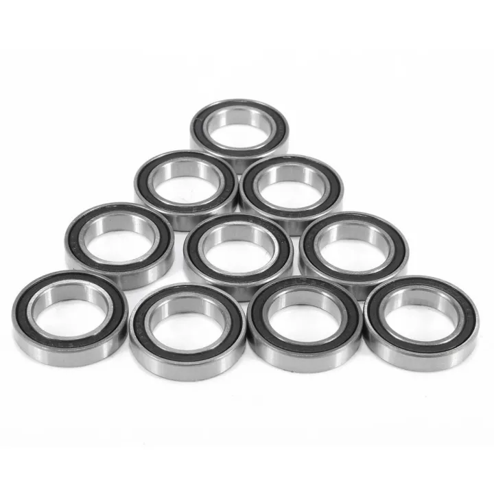 10Pcs 6802-2RS 6802RS Deep Groove Metal Rubber Shielded Sealed Ball ...