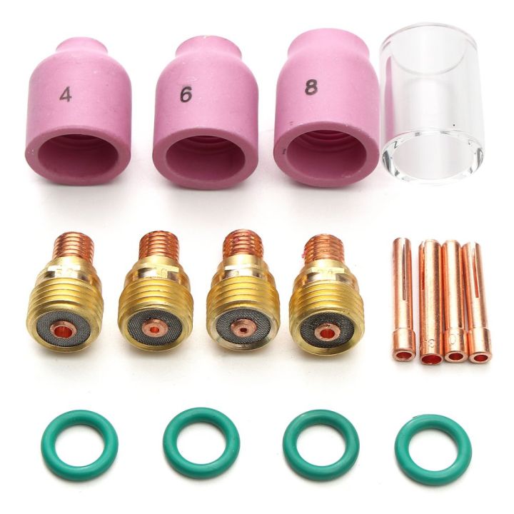 16 pcs TIG Welding Gas Lens Ceramic nozzle & Cup Kit for WP-9/20/25 ...