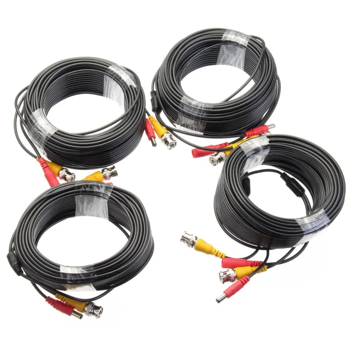 4Pcs 100ft New Security Camera Cable CCTV Video Power Wire BNC RCA ...