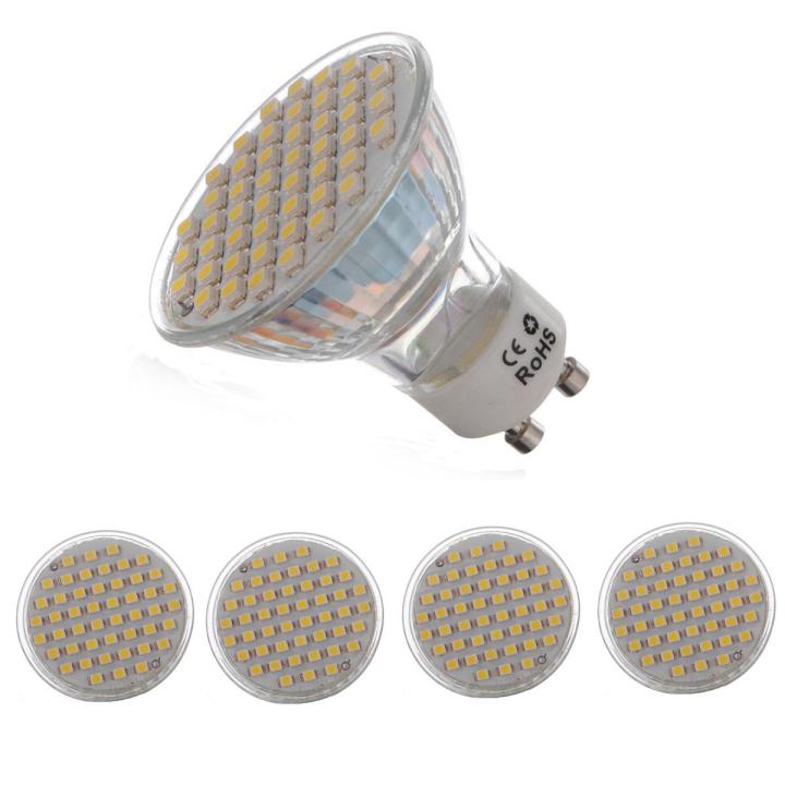 4Pcs GU10 3W Computers 48 3528 SMD LED Warm White 3500K Ceiling Spot ...