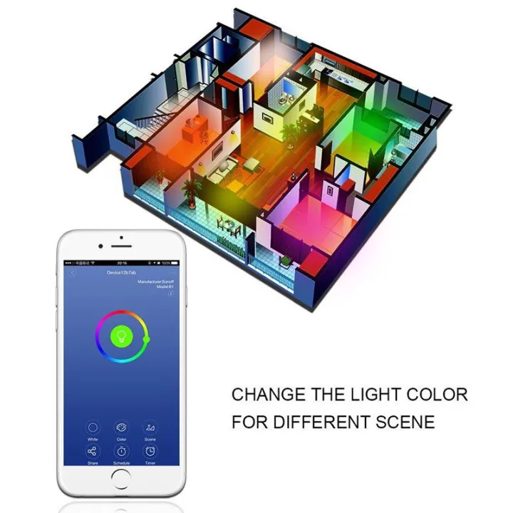 9W B22 HOT SELL New RC Smart Bulb Lamp Light RGB+CW For Echo Alexa ...