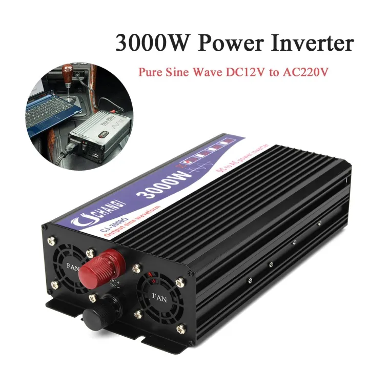 Car 3000W HOT SELL Power Inverter LED Display 12V to 220V AC Pure Sine ...