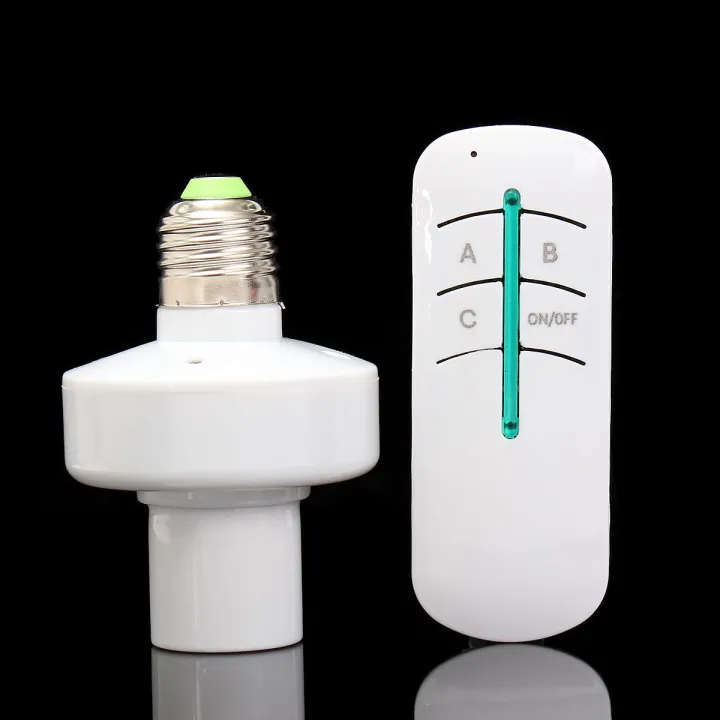E27 Furniture Screw Remote Control Light Lamp Bulb Holder Cap Socket ...