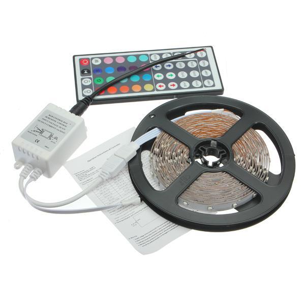 New 5M 300LEDs RGB 3528 LED Light Strip + 44 Key IR Remote Controller ...
