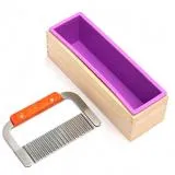 Rectangle Soap Mold best Silicone Toast Candle Mould Woode Box + Wave Soap Cutter Set - | Daraz ...