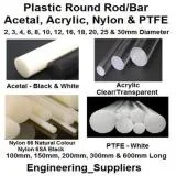 Round Plastic Rod trendy Bar Acetal Acrylic Nylon PTFE 2mm to 30mm Dia ...
