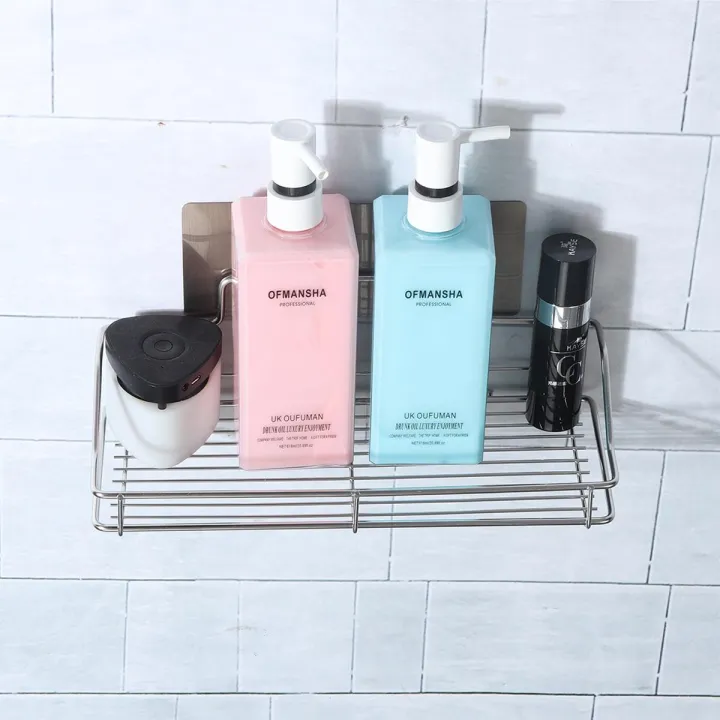 Stainless Steel Bathroom New Wall Shelf Suction Holder Corner Storage ...