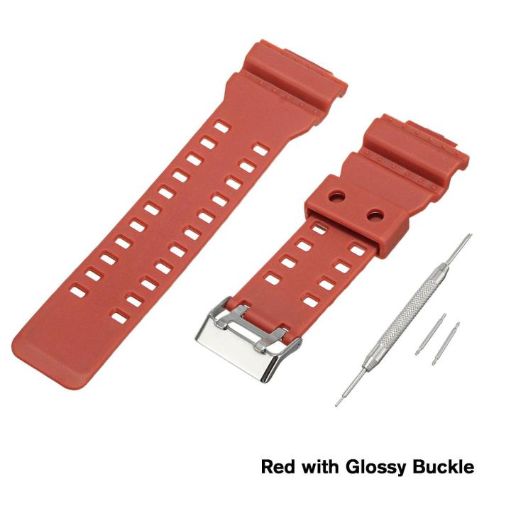 Red Watch Strap Band + Pins for G Shock GA-100 G-8900 GW-8900 Replace ...